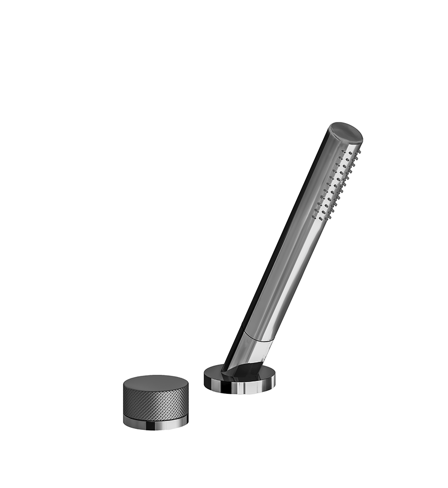 Nerea Deck-mount Roman Diverter and Handshower Set, Knurling – Forte Brands